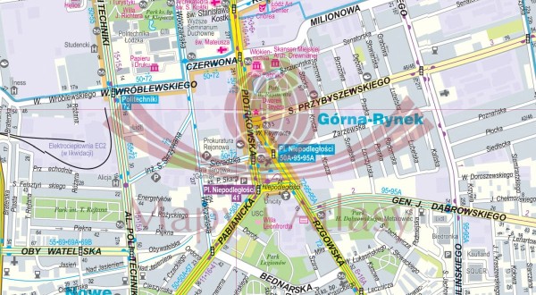 ŁÓDŹ MAPA LAMINOWANA PLAN MIASTA EXPRESSMAP