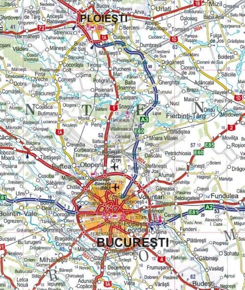 RUMUNIA I MOŁDAWIA SKŁADANA MAPA SAMOCHODOWA