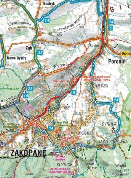 NOWY TARG I OKOLICE MAPA ROWEROWA COMPASS