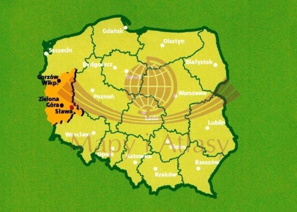 ŁAGÓW I OKOLICE MAPA TURYSTYCZNA PLAN MIASTA SYGNATURA