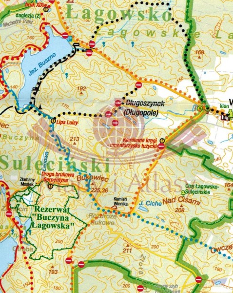 ŁAGÓW I OKOLICE MAPA TURYSTYCZNA PLAN MIASTA SYGNATURA