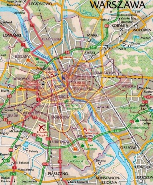 CENTRUM WARSZAWY MAPA / PLAN MIASTA GAUSS