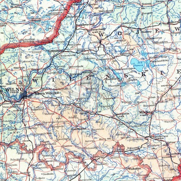 RZECZPOSPOLITA POLSKA Z 1934 R. REPRINT MAPA ŚCIENNA