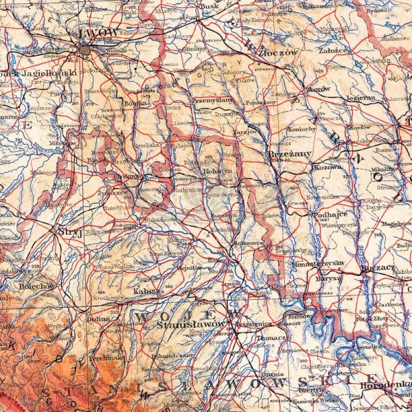 RZECZPOSPOLITA POLSKA Z 1934 R. REPRINT MAPA ARKUSZ
