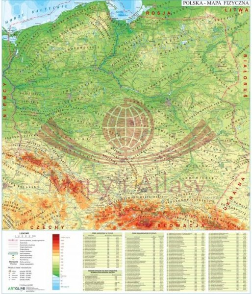 POLSKA MAPA FIZYCZNA NAKŁADKA MAGNETYCZNA NA TABLICE