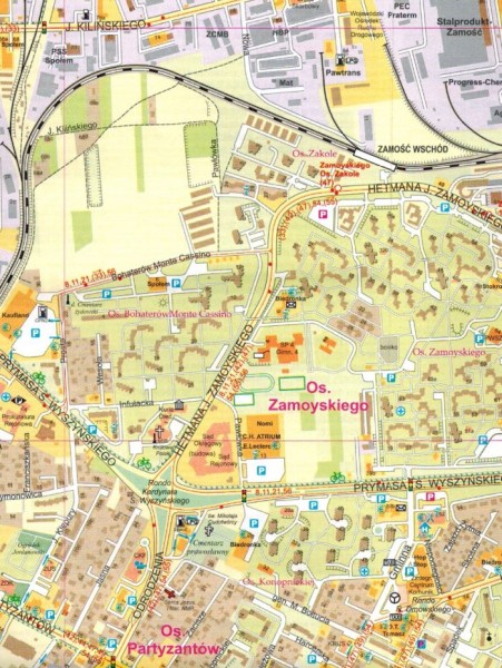 ZAMOŚĆ MAPA SKŁADANA PLAN MIASTA KARTPOL