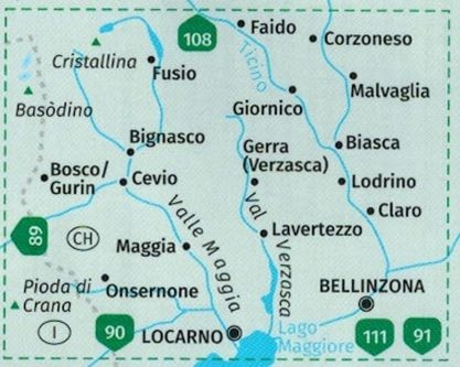 VALLE MAGGIA VAL VERZASCA MAPA WODOODPORNA KOMPASS