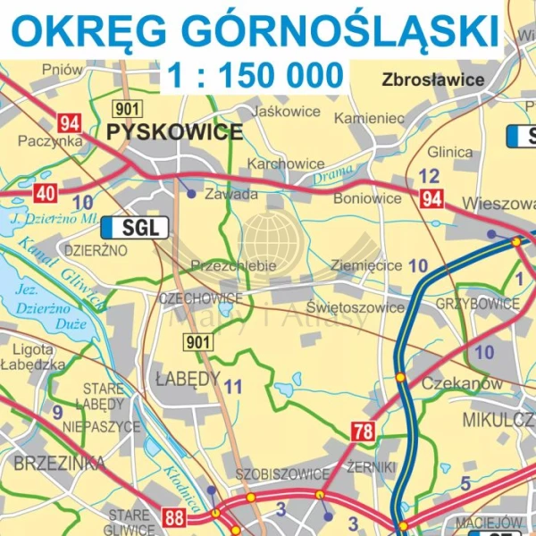 POLSKA MAPA DROGOWA Z REJESTRACJAMI W RAMIE ARTGLOB
