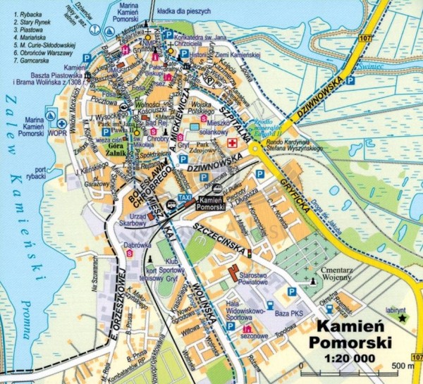 WYSPA WOLIN LAMINOWANA MAPA TURYSTYCZNA EXPRESSMAP