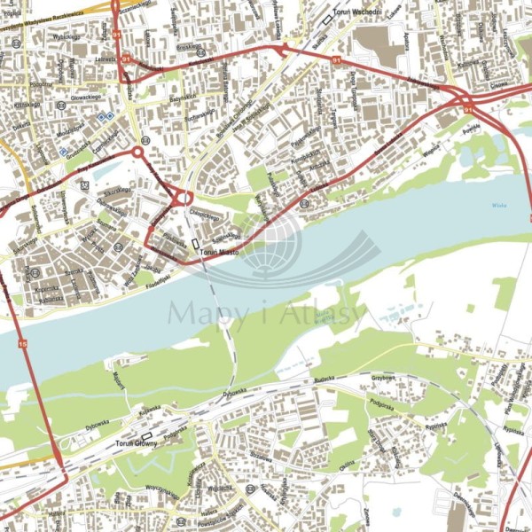 TORUŃ MAPA ŚCIENNA PLAN MIASTA DO POWIESZENIA
