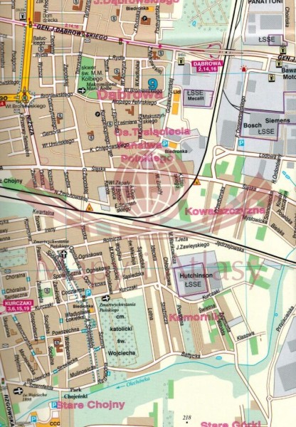 ŁÓDŹ SKŁADANA MAPA SAMOCHODOWA LAMINOWANA DEMART
