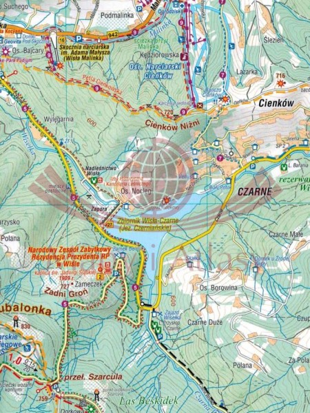 WISŁA MAPA SKŁADANA TURYSTYCZNA PLAN MIASTA COMPASS