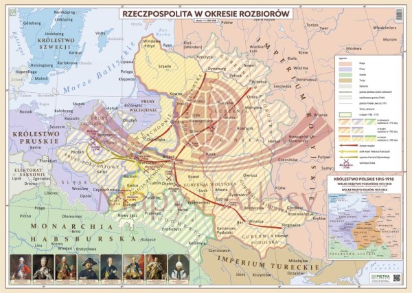 RZECZPOSPOLITA POLSKA W OKRESIE ROZBIORÓW MAPA SZKOLNA