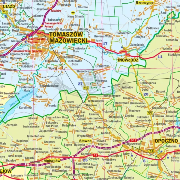 WOJEWÓDZTWO ŁÓDZKIE MAPA ŚCIENNA DROGOWA ARTGLOB