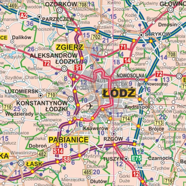 POLSKA MAPA DROGOWA MAGNETYCZNA ARTGLOB