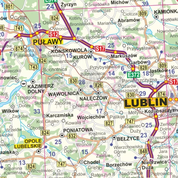 POLSKA MAPA ŚCIENNA SAMOCHODOWA ARTGLOB