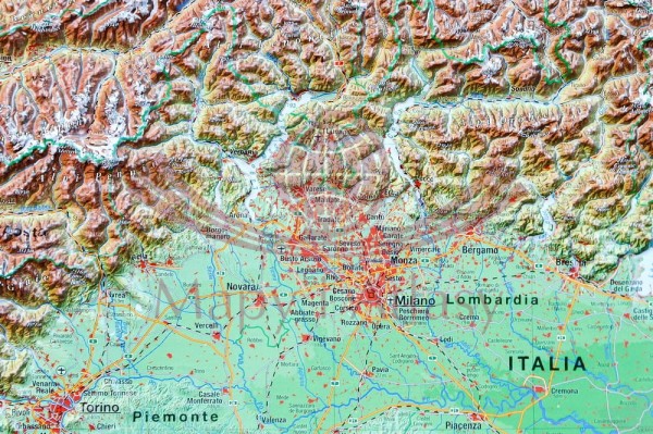 ALPY MAPA TRÓJWYMIAROWA PLASTYCZNA RAMA