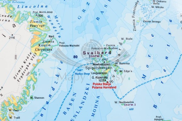 ANTARKTYKA I ARKTYKA MAPA ŚCIENNA SZKOLNA