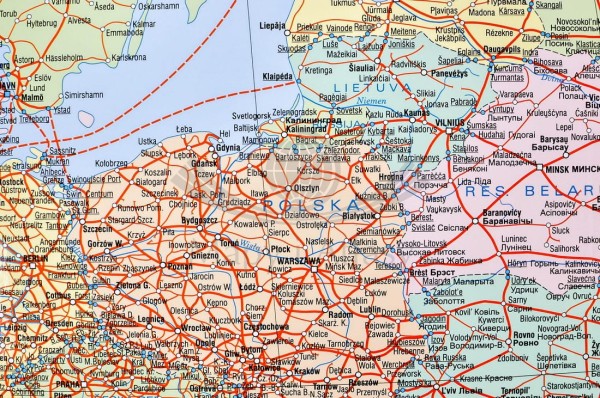 Europa i Azja. Mapa ścienna kolejowa 106x68 cm w sklepie "Mapy i Atlasy"