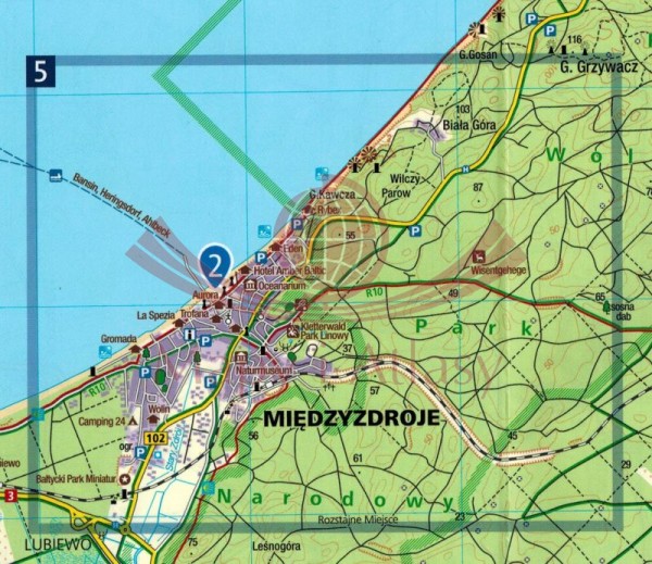 UZNAM I WOLIN MAPA TURYSTYCZNA WODOODPORNA