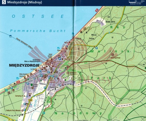 UZNAM I WOLIN MAPA TURYSTYCZNA WODOODPORNA