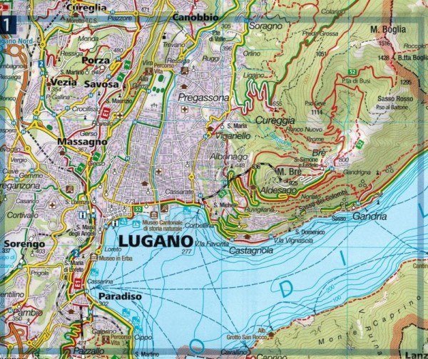JEZIORO COMO I LUGANO MAPA TURYSTYCZNA 91 KOMPASS