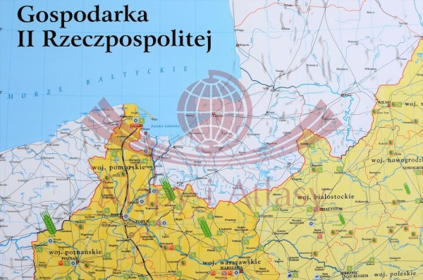 POLSKA 1919-1939 MAPA ŚCIENNA SZKOLNA