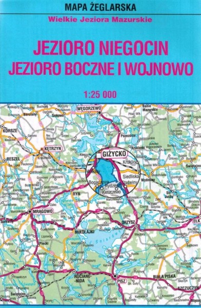 JEZIORO NIEGOCIN MAPA SKŁADANA ŻEGLARSKA