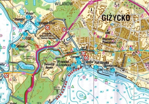JEZIORO NIEGOCIN MAPA SKŁADANA ŻEGLARSKA