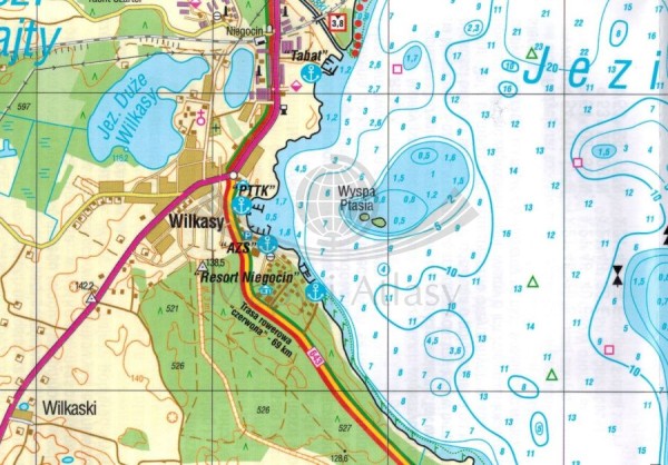 JEZIORO NIEGOCIN MAPA SKŁADANA ŻEGLARSKA