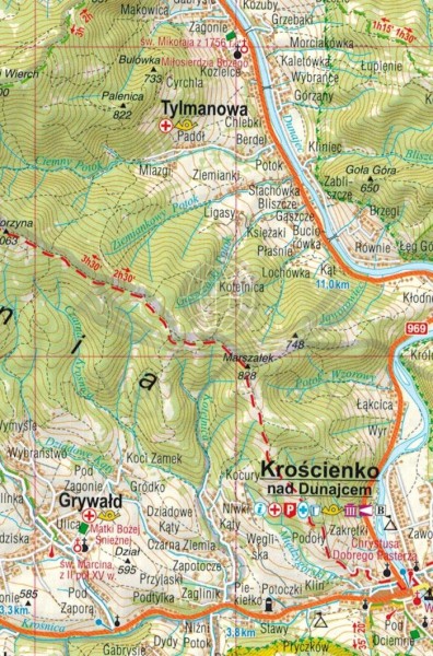 PODHALE TATRY PIENINY ORAWA SPISZ MAPA SKŁADANA GAUSS