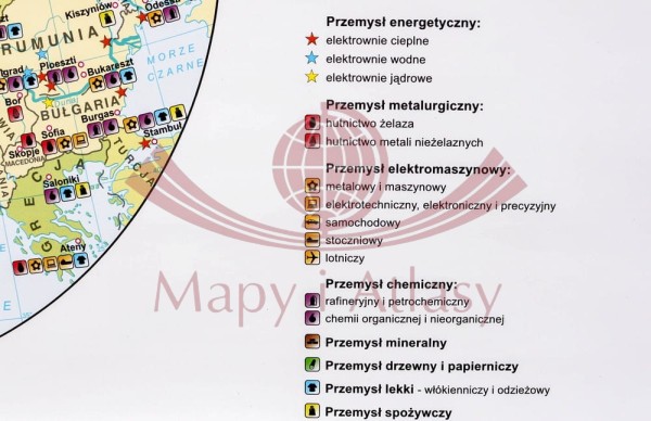 ŚWIAT PRZEMYSŁ PRZETWÓRCZY MAPA ŚCIENNA NE