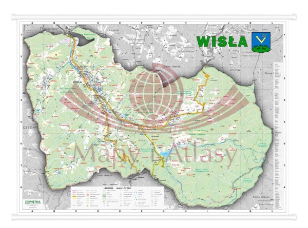 WISŁA MAPA ŚCIENNA PLAN MIASTA DO POWIESZENIA