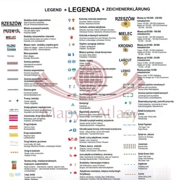PODKARPACKIE MAPA TURYSTYCZNA SKŁADANA BIK