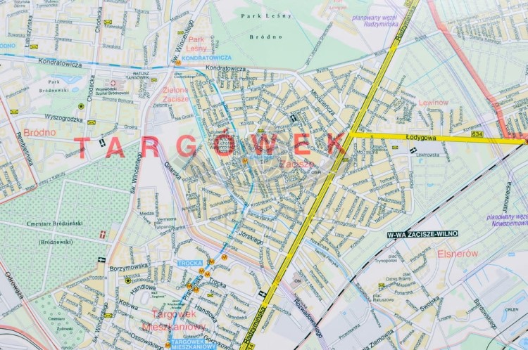 WARSZAWA MAPA PLAN MIASTA DO WPINANIA W RAMIE ALU SLIM