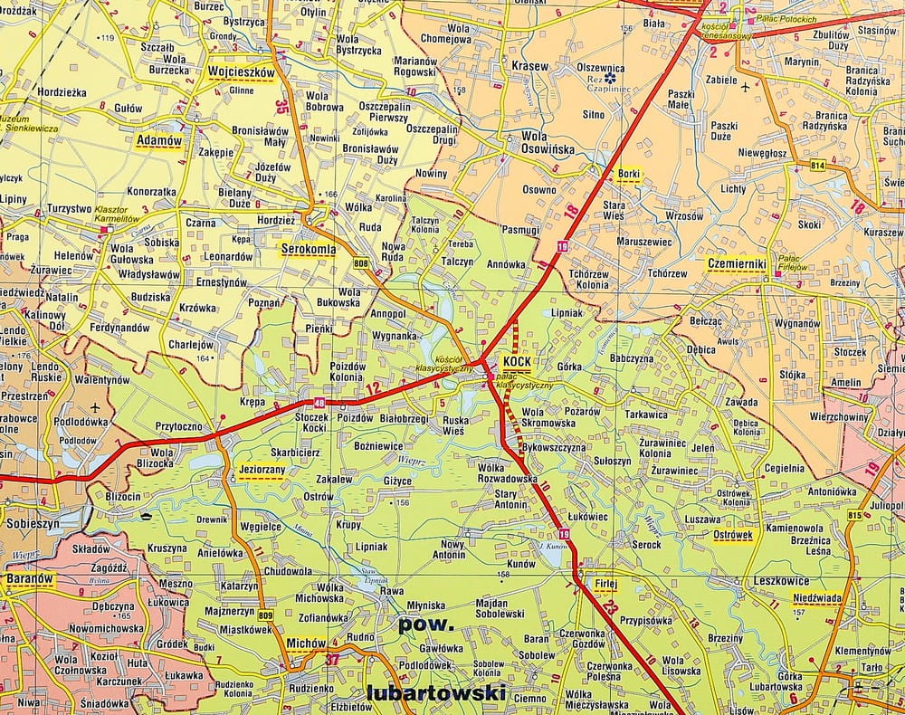 WOJEWÓDZTWO LUBELSKIE MAPA DO POWIESZENIA